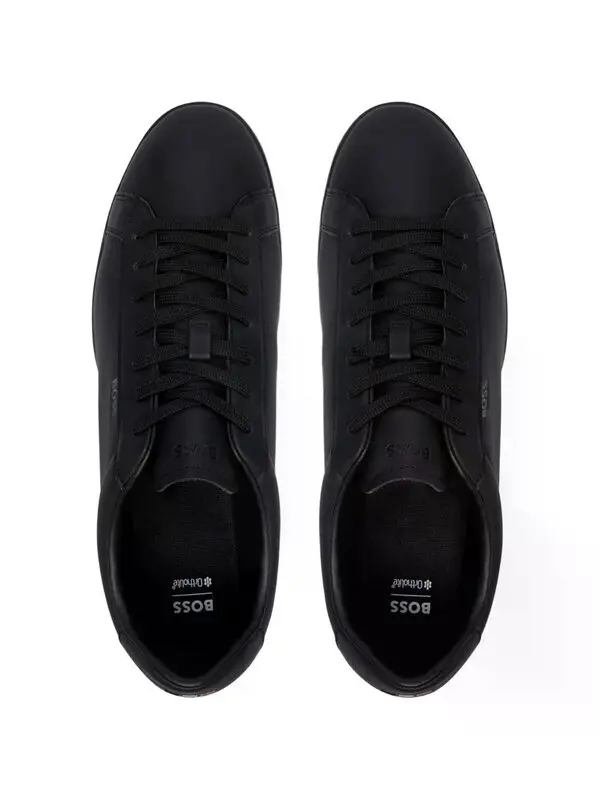 BOSS Logo Print Leather Sneakers