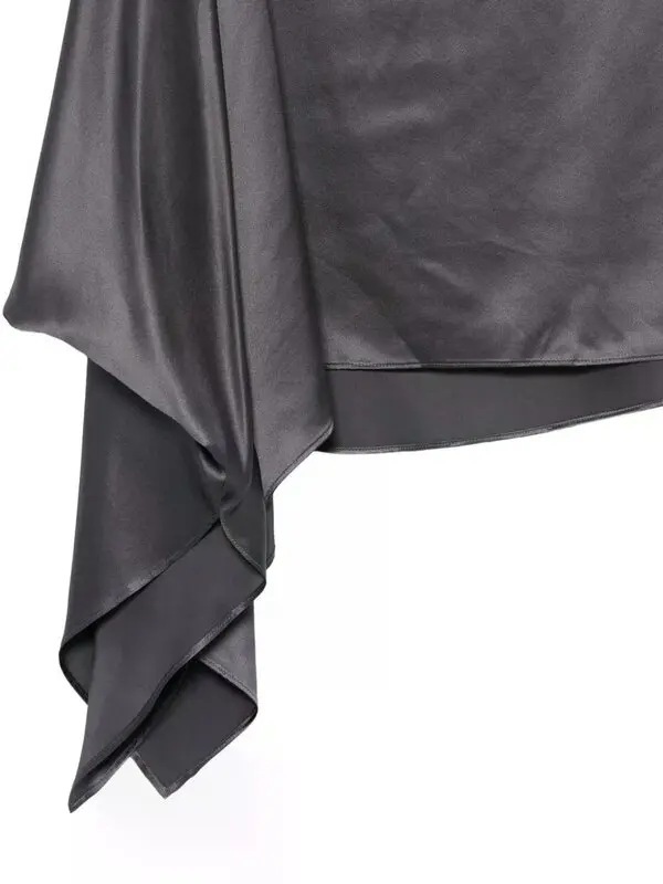 Dusan Asymmetric Satin Top - Grey
