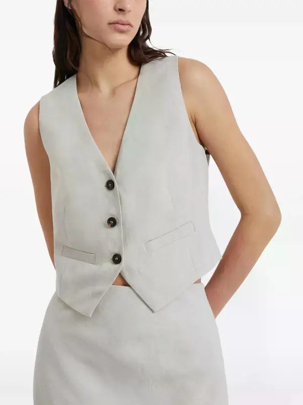 Brunello Cucinelli Linen-blend Waistcoat