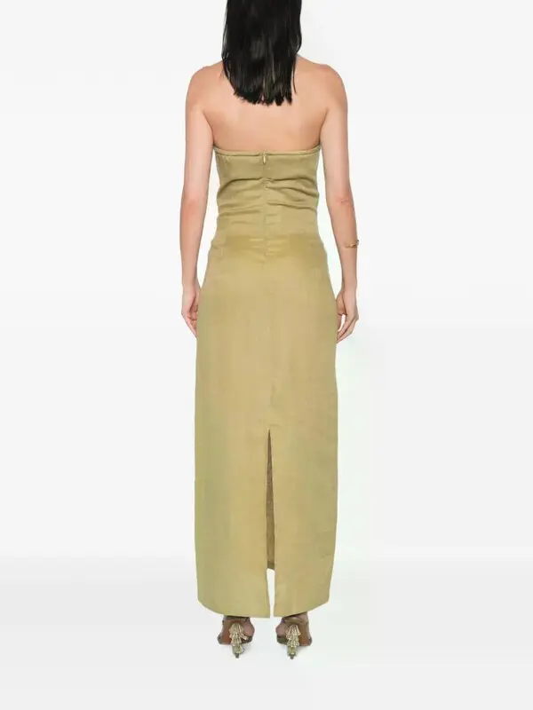 ADRIANA DEGREAS Strapless Maxi Dress With Bead Detail