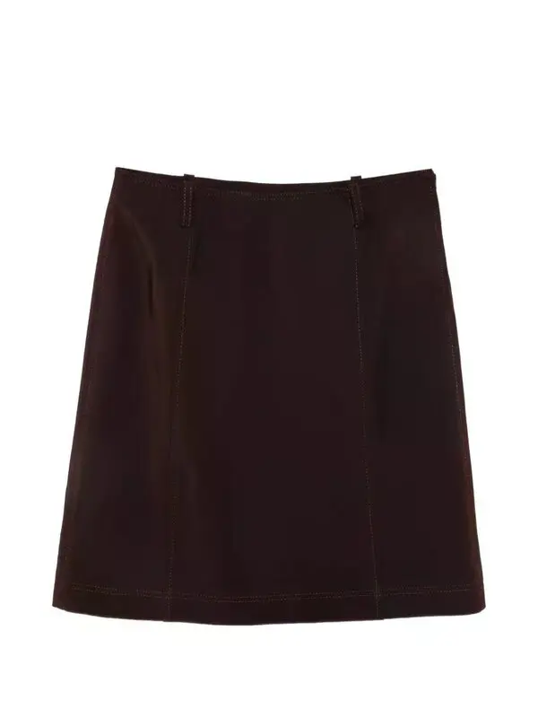Prada 1990s Panelled A-line Skirt - Brown