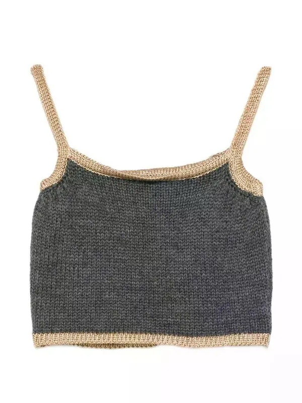 Dolce & Gabbana Metallic Trim Knitted Top - Grey