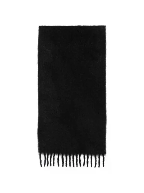 THE ROW Uma Fringed Scarf - Black