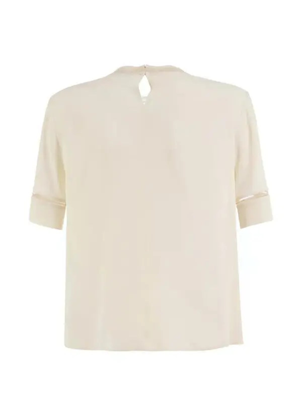 Fabiana Filippi Embroidered-trim Short-sleeve Blouse
