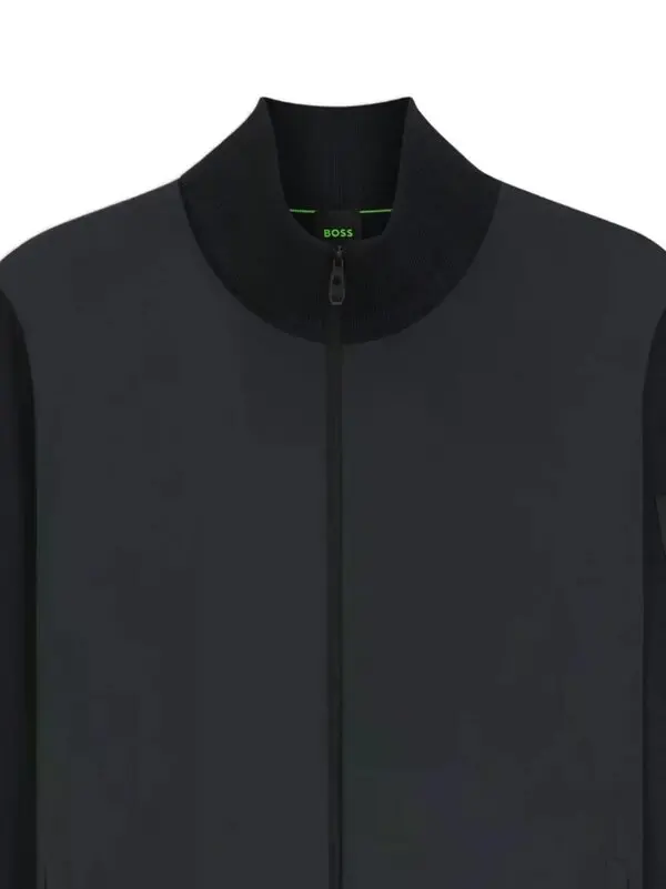 BOSS Hybrid Jacket With Knitted Sleeves And Back