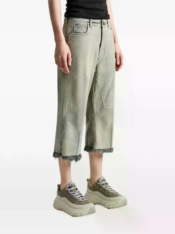 Rick Owens Bolan Cropped Frayed-hem Jeans - Grey