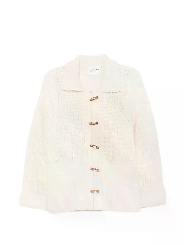 MARANT ETOILE Delinda Toggle-fastening Ribbed Cardigan - Neutrals