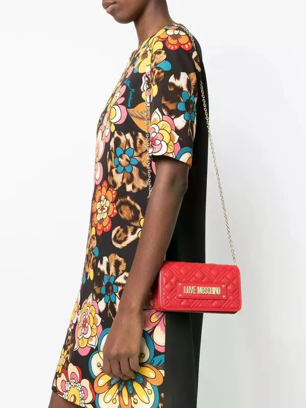 Moschino Quilted Logo Crossbody Bag