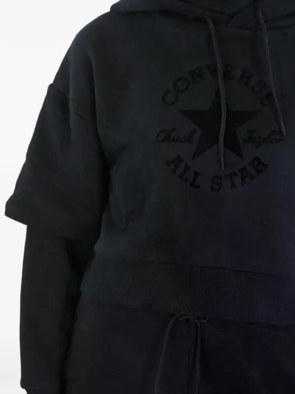 CONVERSE Logo-print Cropped Hoodie