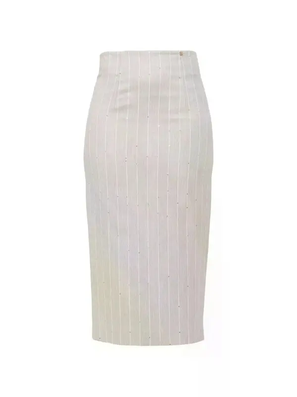 NISSA Sequins Detail Midi Skirt - Grey
