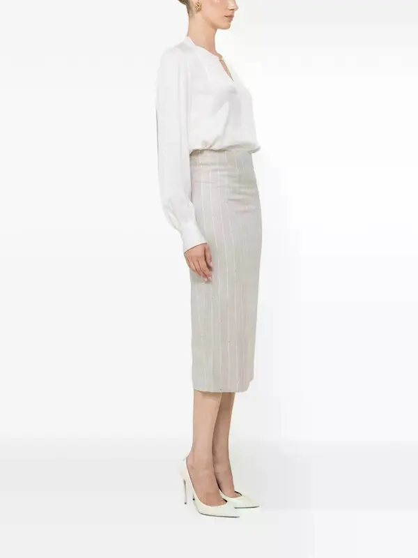 NISSA Sequins Detail Midi Skirt