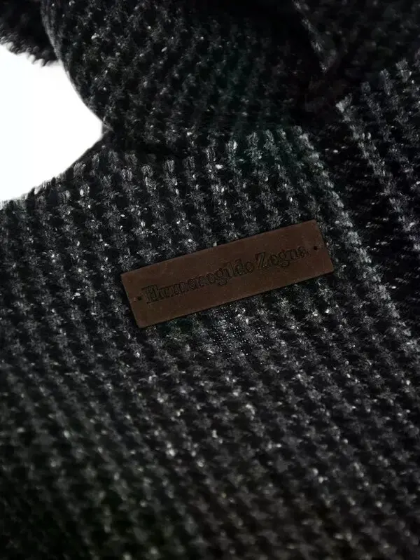 Zegna Houndstooth-pattern Fringed Scarf