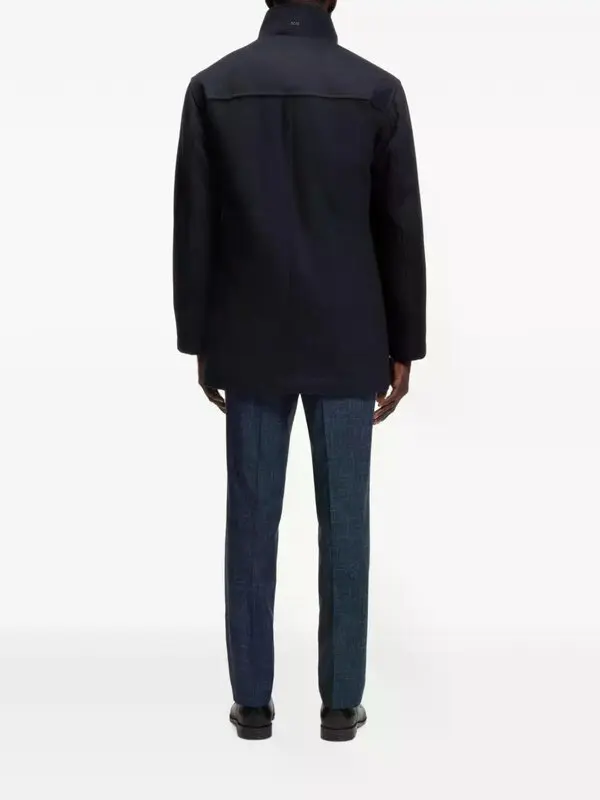 BOSS Formal Coat In Italian Fabric With Stand Collar