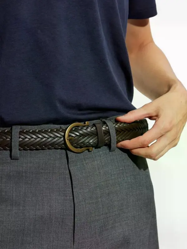 FERRAGAMO Gancini Braided Belt