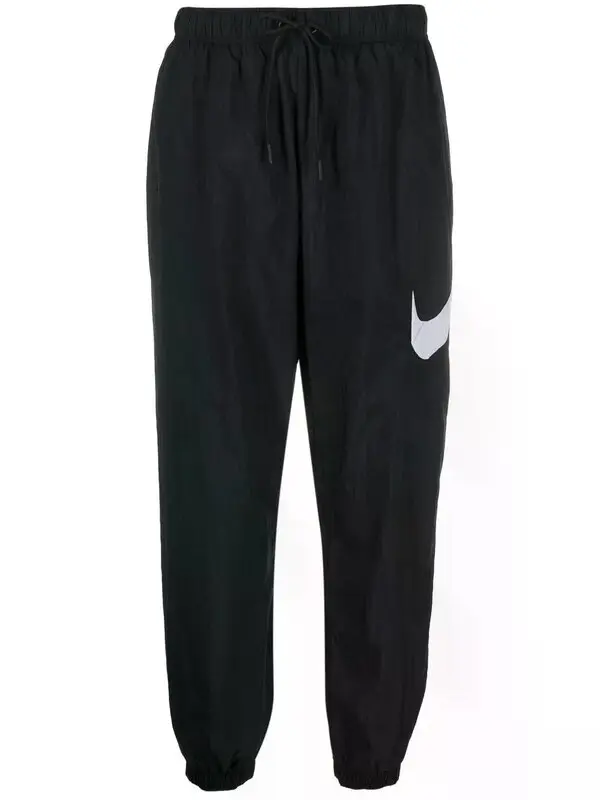 Nike Swoosh-print Track Pants - Black