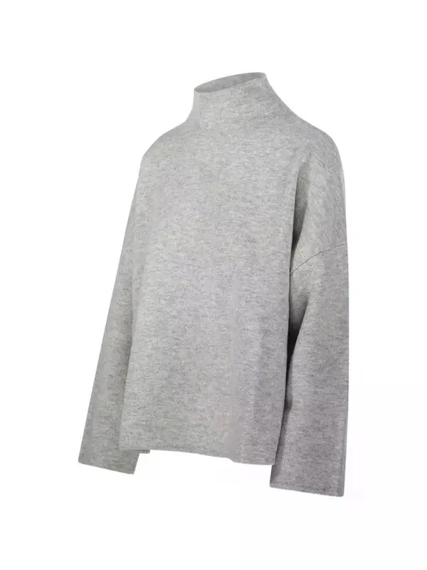 ALLUDE High-neck Drop-shoulder Sweater