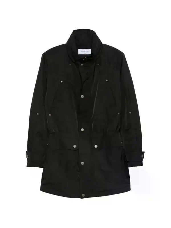Off-White Racing Staff Logo-embroidered Coat - Black