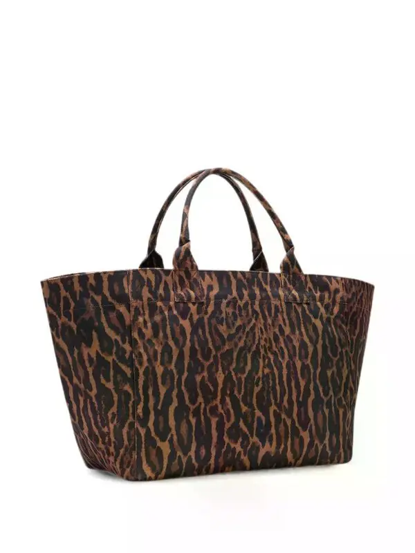 GANNI Xxl Leopard-print Embroidered Tote Bag