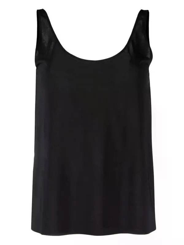 ERES Lace-trim Relaxed Tank Top - Black