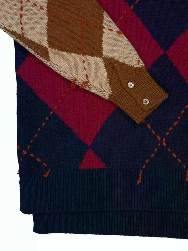 BAZISZT Basziszt Argyle Cashmere Sweater