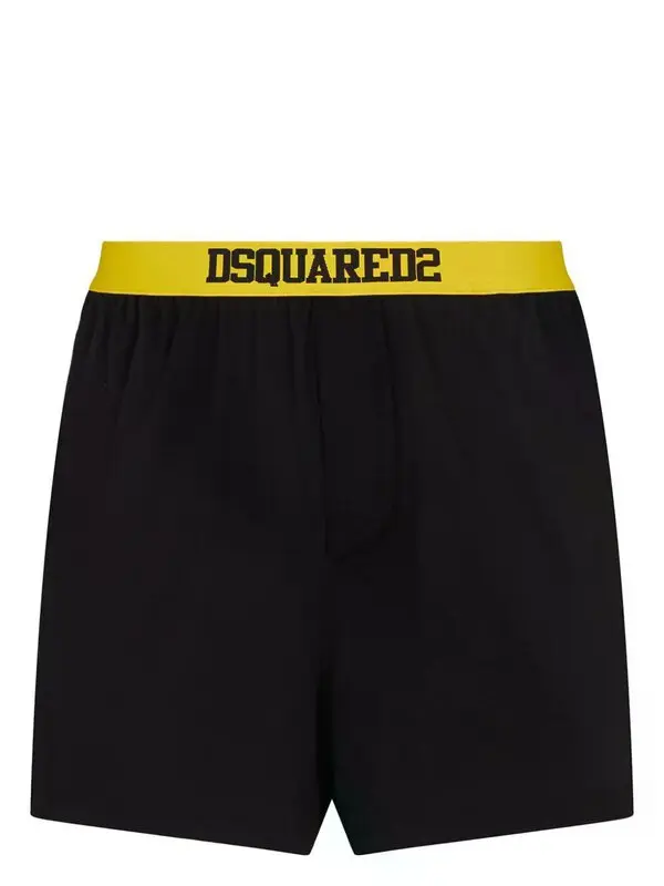 Dsquared2 Logo-print Strap Cotton-blend Boxers - Black