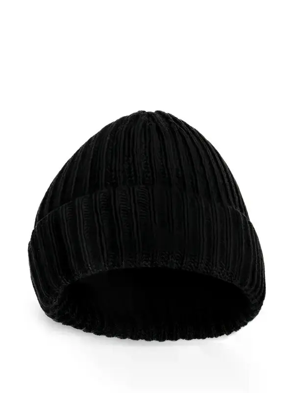 Malo Ribbed Knit Beanie Hat - Black