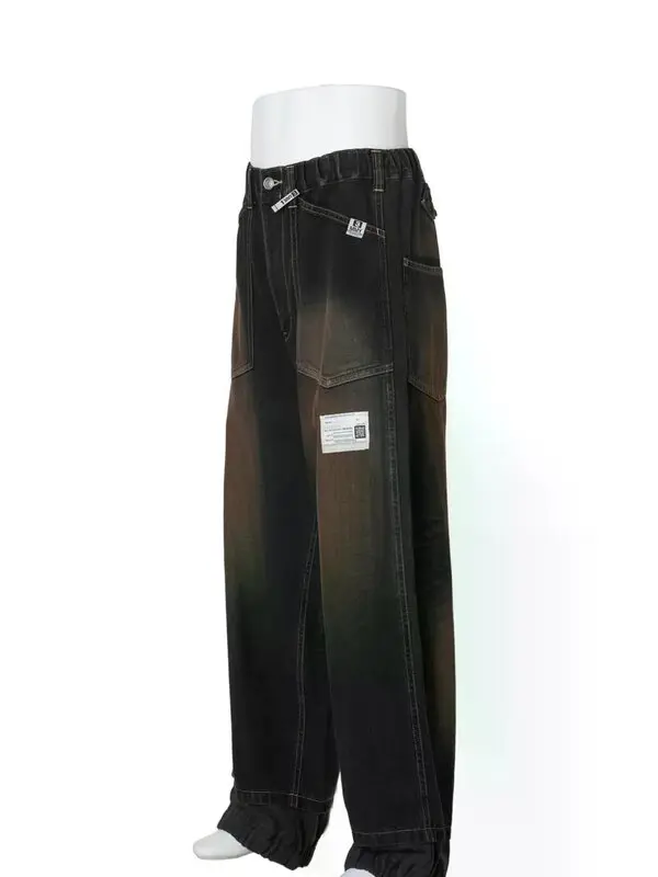 Mihara Yasuhiro Sweat Layered Wide-leg Denim Trousers
