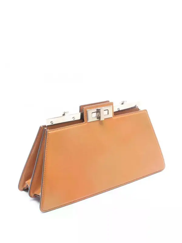 Fendi Medium Leather Peekaboo Cut Chain Shoulder Bag