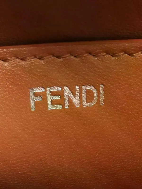 Fendi Medium Leather Peekaboo Cut Chain Shoulder Bag
