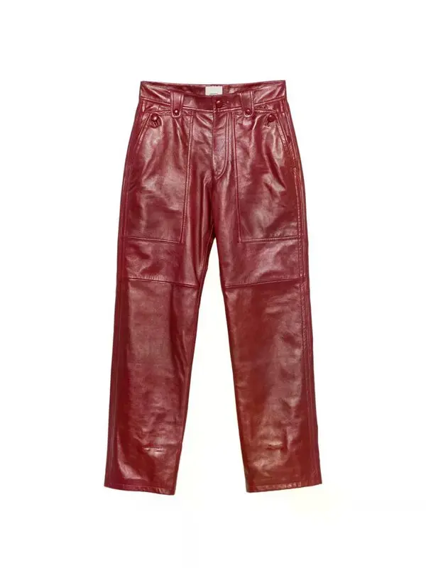Isabel Marant Étoile Valka High-waisted Leather Trousers - Red