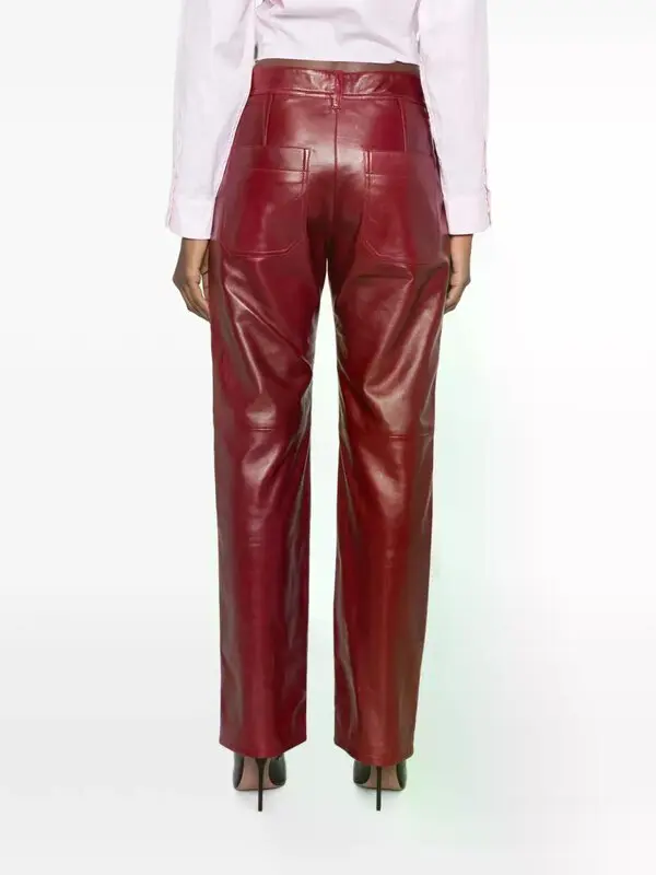 Isabel Marant Étoile Valka High-waisted Leather Trousers - Red