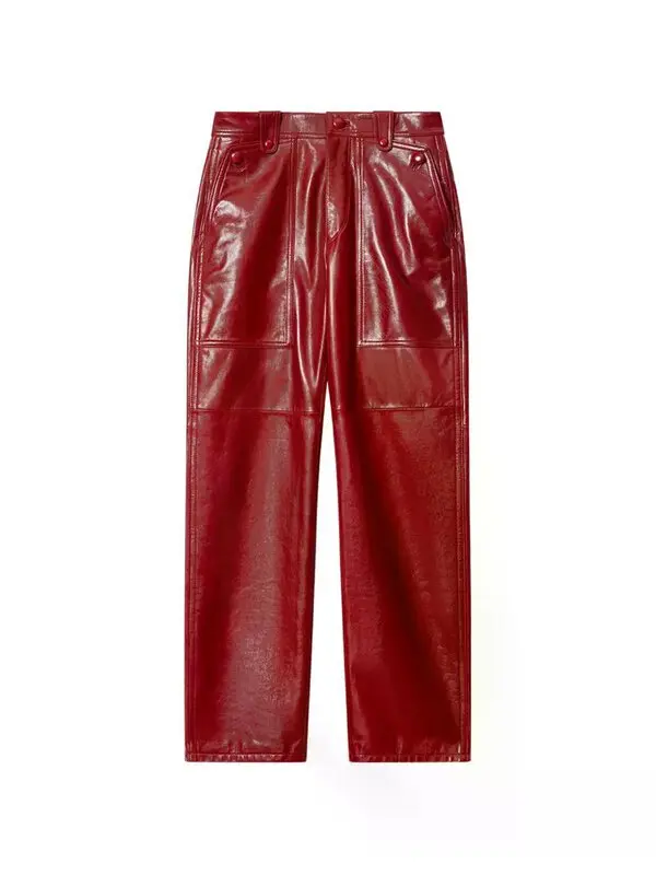 Isabel Marant Étoile Valka High-waisted Leather Trousers - Red