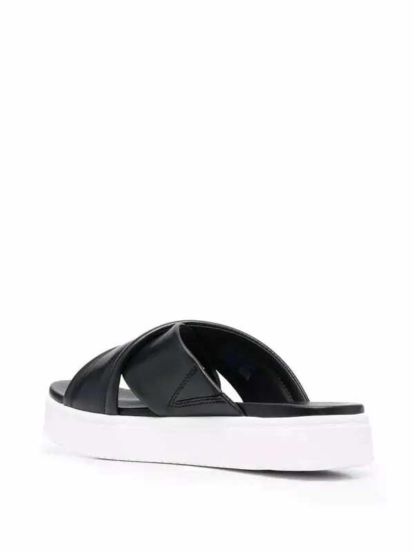 UGG Leather Crossover Strap Platform Sandals