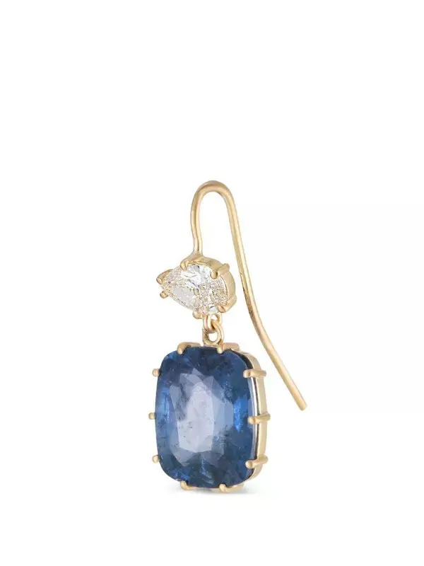 SYLVA & CIE Sapphire And Diamond Drop Earrings