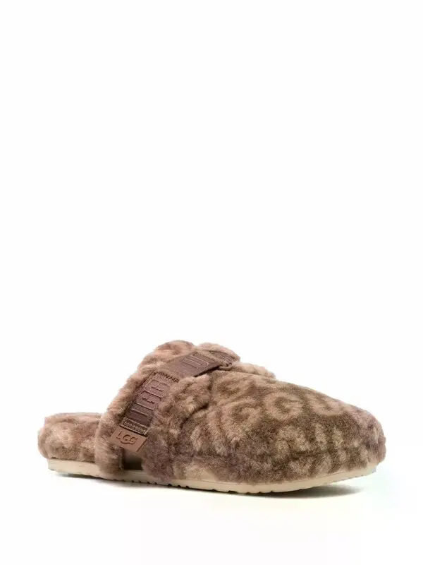 UGG Logo Shearling Slippers - Neutrals