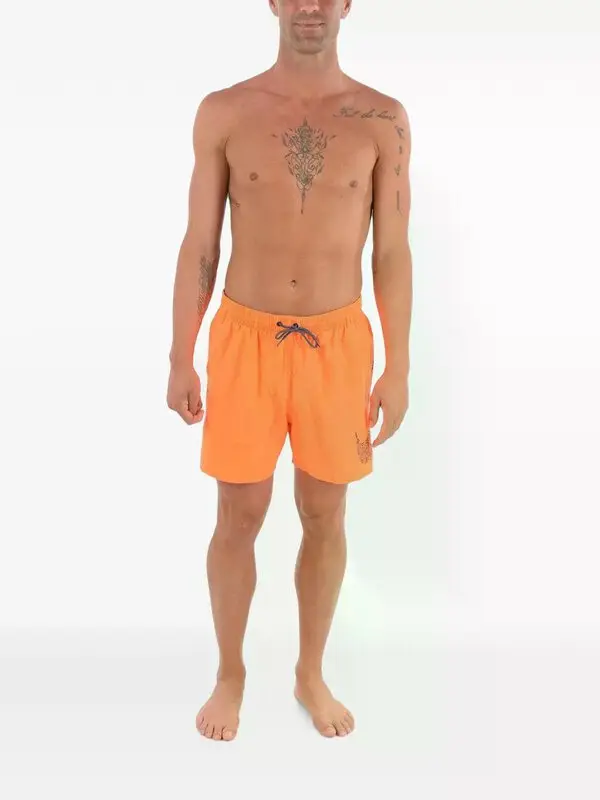 Nike Logo-print Drawstring Swim Shorts - Orange