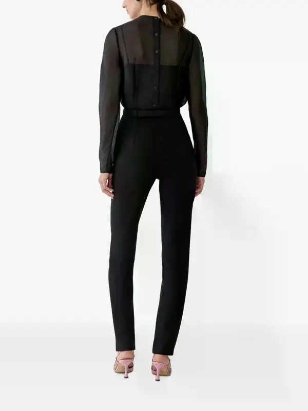 Carolina Herrera Silk Floral Embroidered Sheer Organza Blouse
