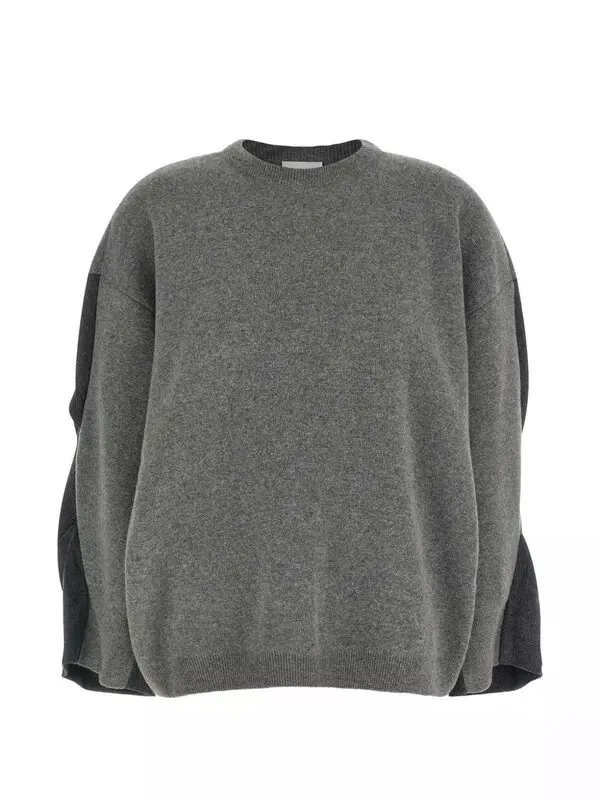 NUDE Two-tone Dropped-shoulder Sweater - Grey