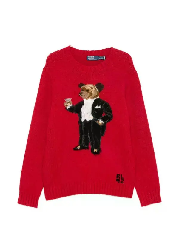 Polo Ralph Lauren Polo Bear Intarsia-knit Sweater - Red