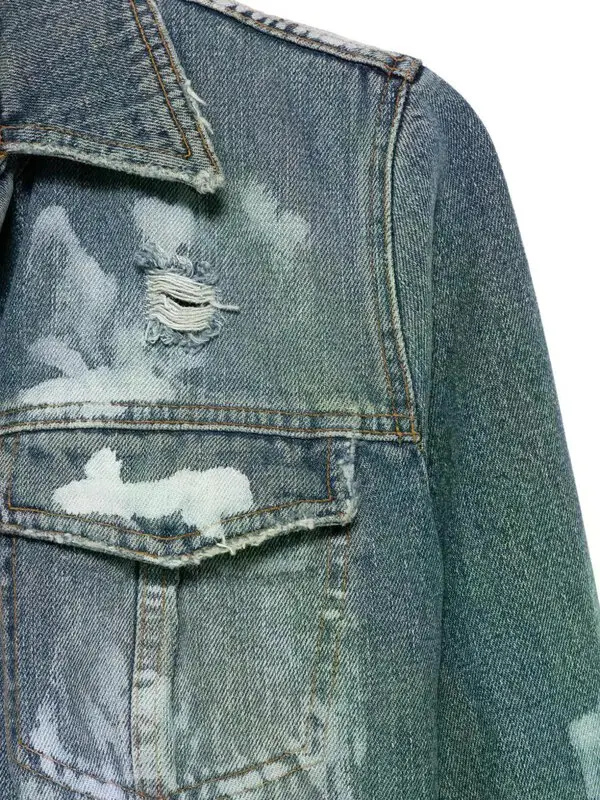Dolce & Gabbana 2000s Distressed Bleached Denim Jacket