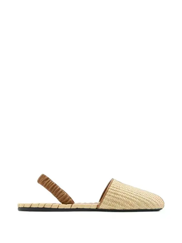 Miu Miu Woven Slingback Sandals - Neutrals
