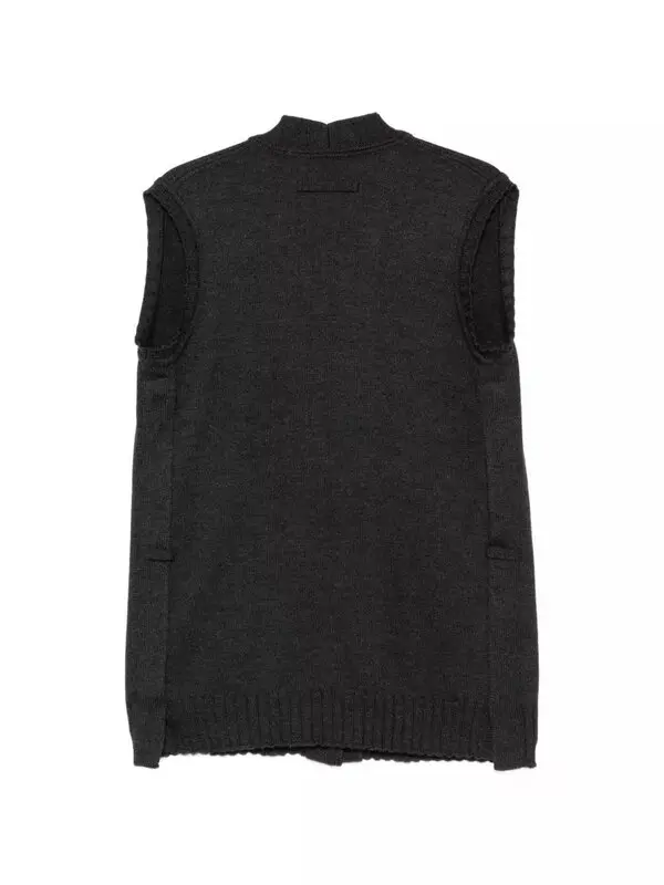 JEAN PAUL GAULTIER Sleeveless V-neck Cardigan - Grey