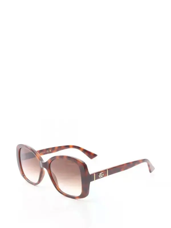 Gucci Tortoiseshell-effect Square Frame Sunglasses - Brown