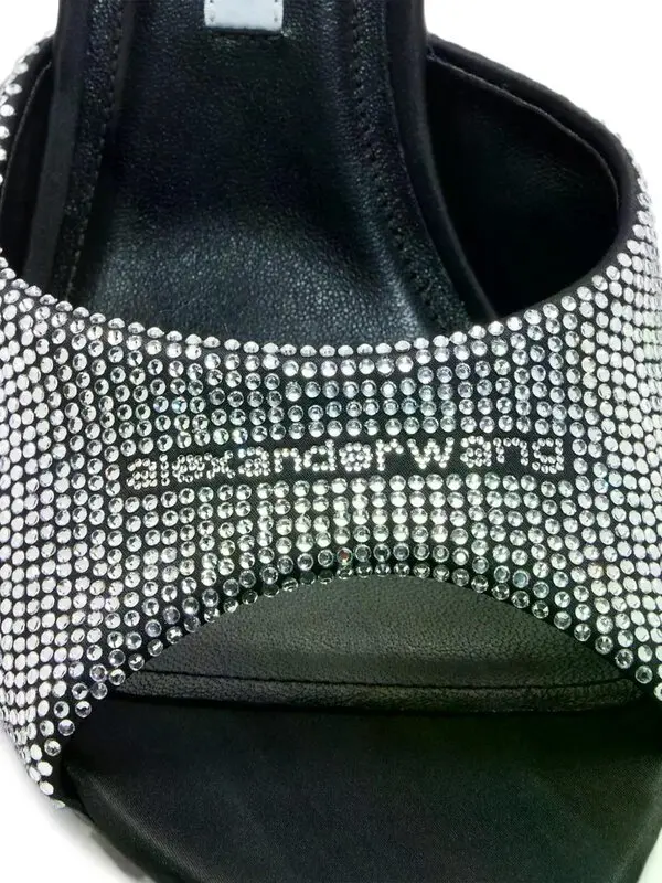 Alexander Wang Cher Crystal Hotfix Stiletto Mule - Silver