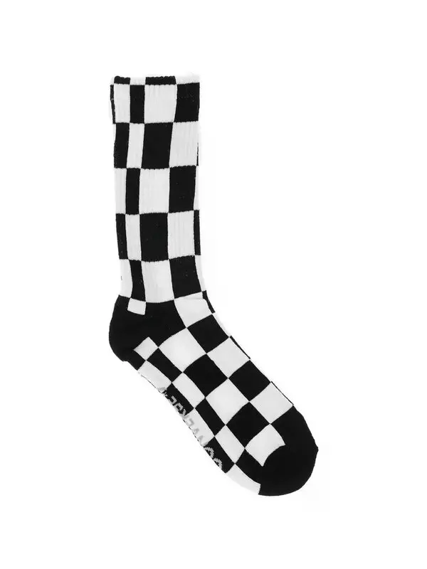 CONVERSE Checkerboard Logo-knit Socks