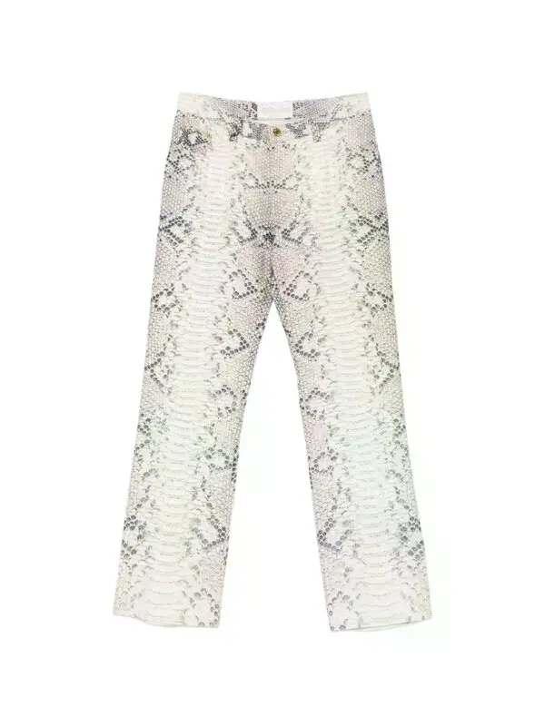 Roberto Cavalli 2000s Snake-print Jeans - Neutrals