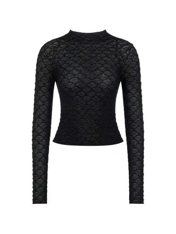 LANVIN High-neck Top In Wool And Mohair - Black