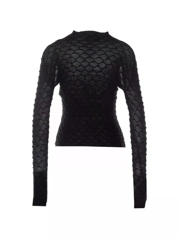 LANVIN High-neck Top In Wool And Mohair