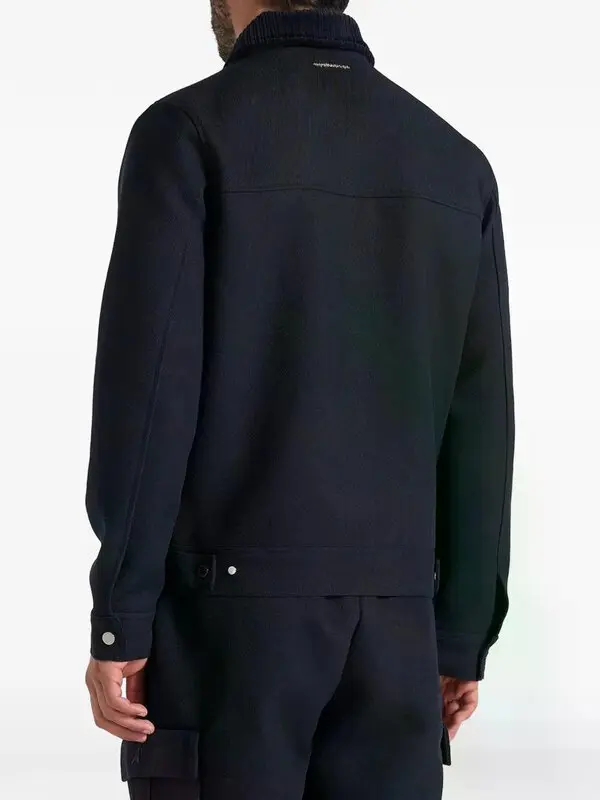 Manière De Voir Maniere De Voir Twill Trucker Jacket With Velvet Collar