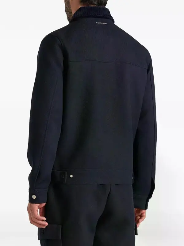 Manière De Voir Maniere De Voir Twill Trucker Jacket With Velvet Collar